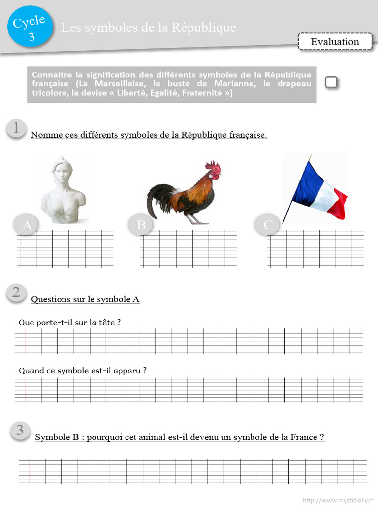 Evaluation Les Symboles de La République | PDF