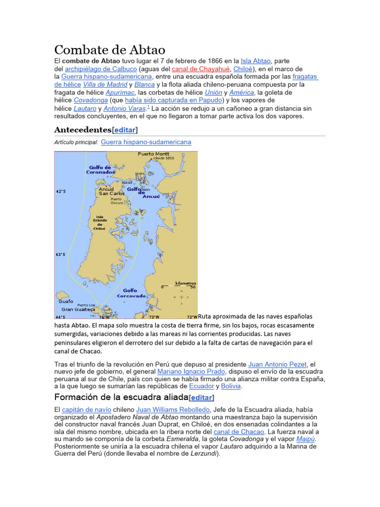 Combate de Abtao | PDF | Guerra Naval | Operaciones militares