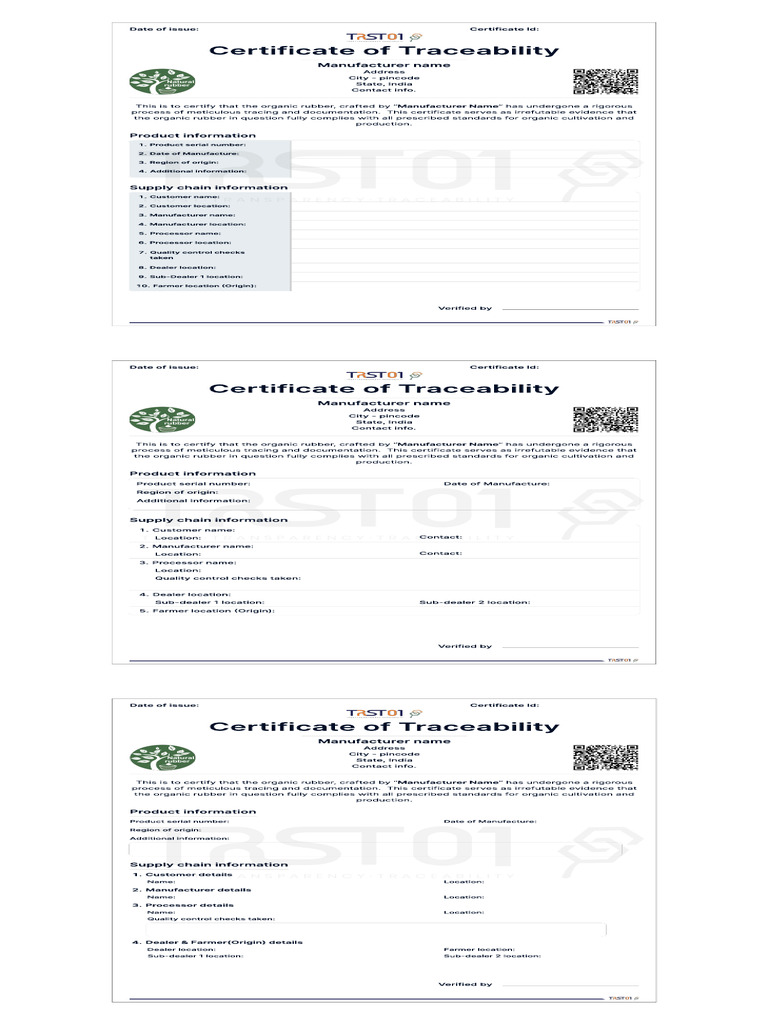Certificate of Traceability | PDF