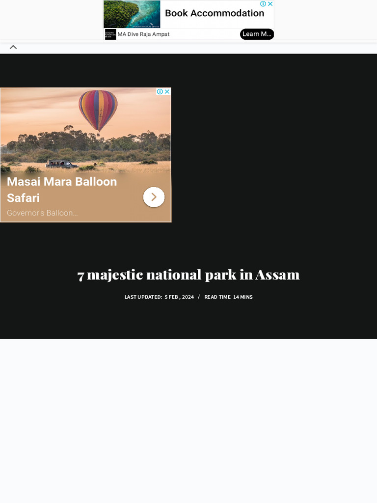 7 Majestic National Park in Assam - UPSC Colorfull Notes | PDF