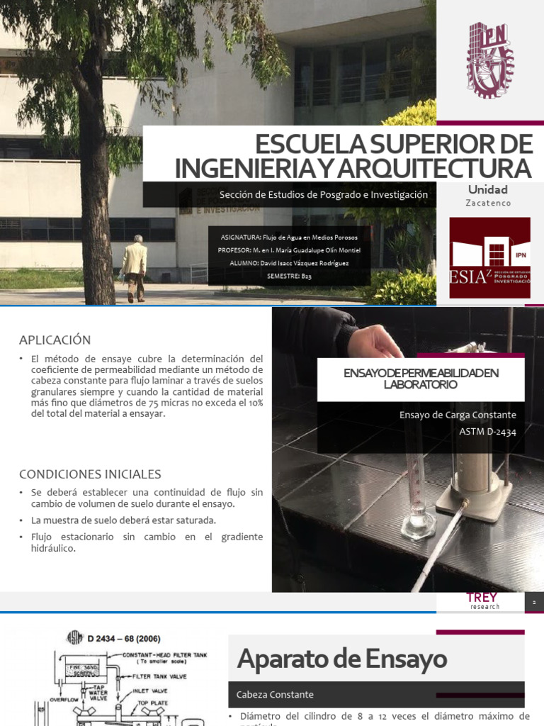 Ensayo Permeametro de Carga Constante | Descargar gratis PDF ...