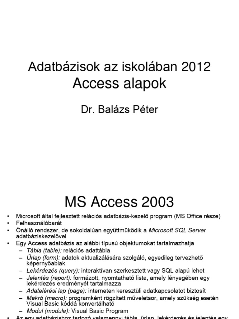 Access Alap | PDF