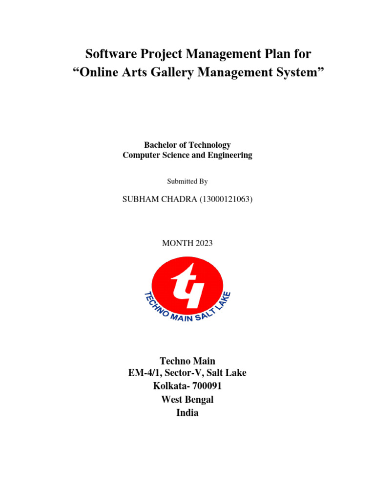 Software Project Management Plan For "Online Arts Gallery Management ...