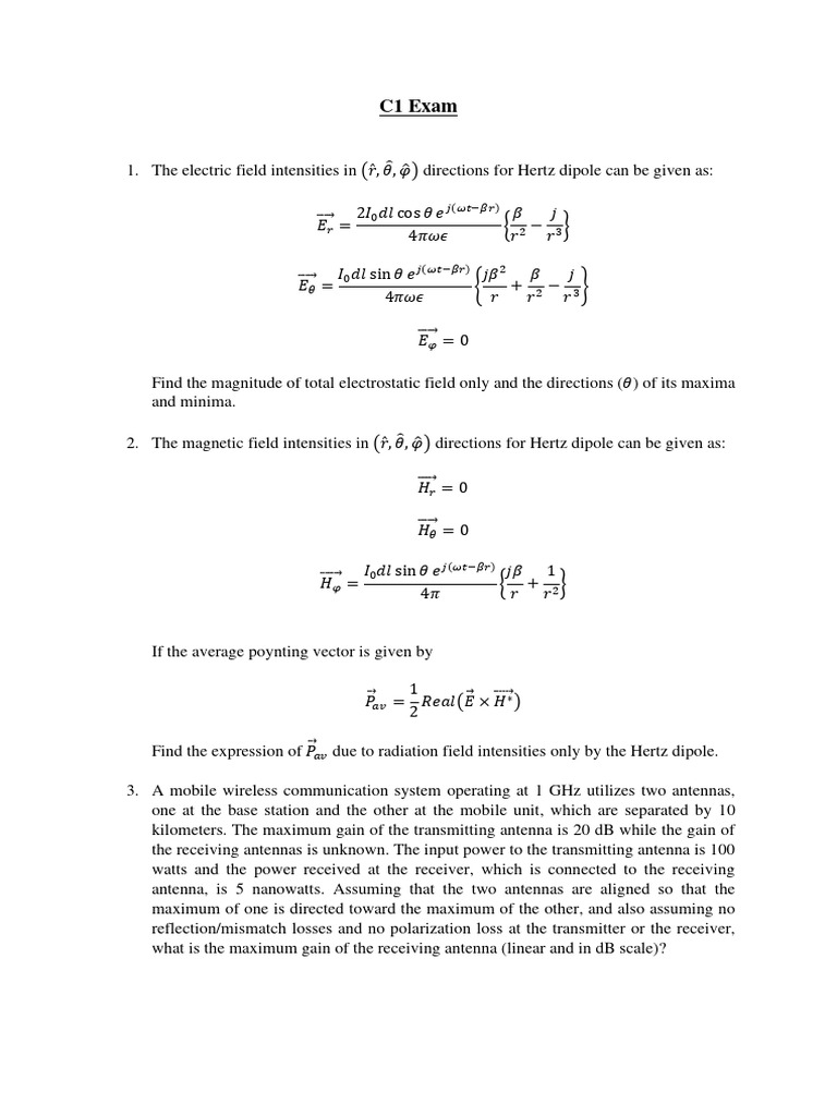 (Template) C1 Exam | PDF | Antenna (Radio) | Radio