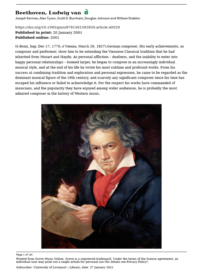 New Grove Beethoven | PDF | Ludwig Van Beethoven | Wolfgang Amadeus Mozart