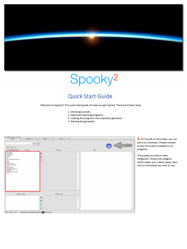 Spooky2 Quick Start Guide | PDF
