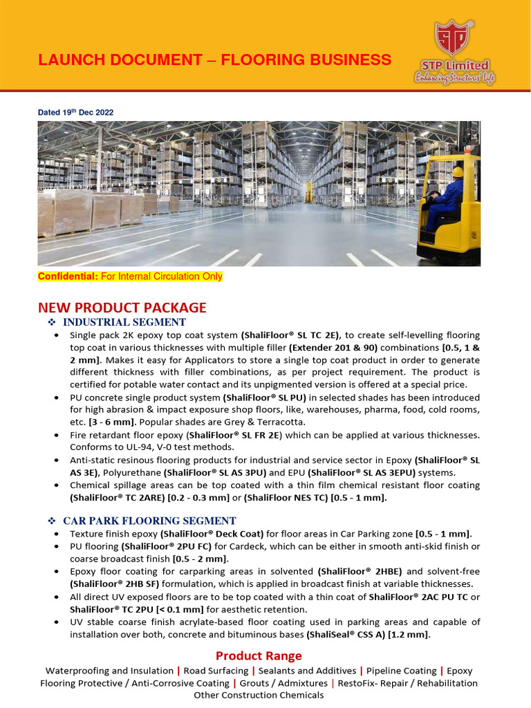 Launch Document - Flooring Business | PDF | Epoxy | Chemical Substances