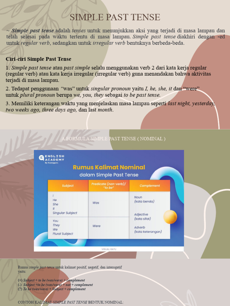 Simple Past Tense | PDF