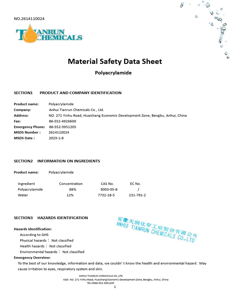MSDS PAM 20231008 Update | PDF | Personal Protective Equipment ...