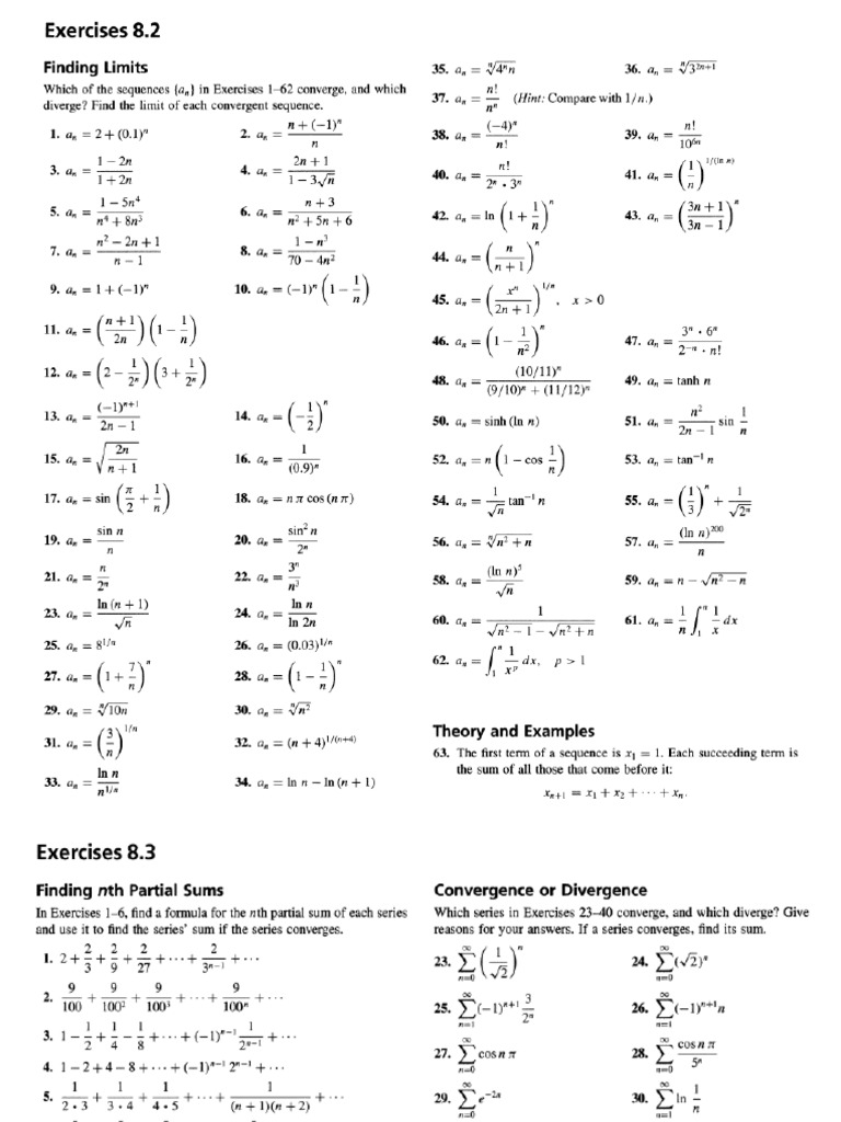 Thomas Finney Exercise Seq&Series | PDF