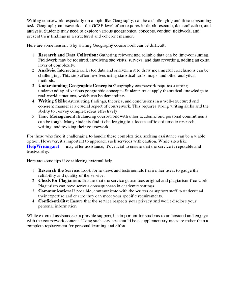 Geography Coursework Examples Gcse | PDF | Field Research | Theory
