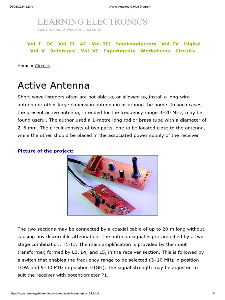 Active Antenna Circuit Diagram | PDF