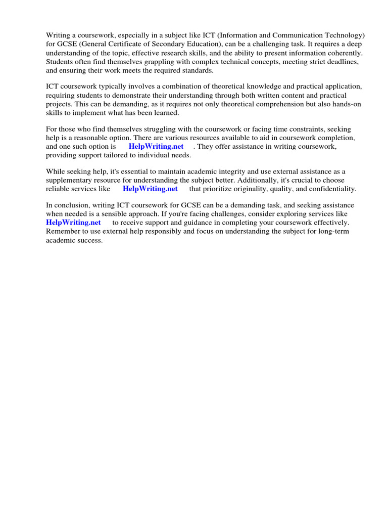 Ict Coursework Gcse | PDF | Educational Technology | Information And ...
