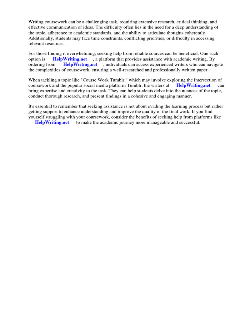 Course Work Tumblr | PDF | Teachers | Employment