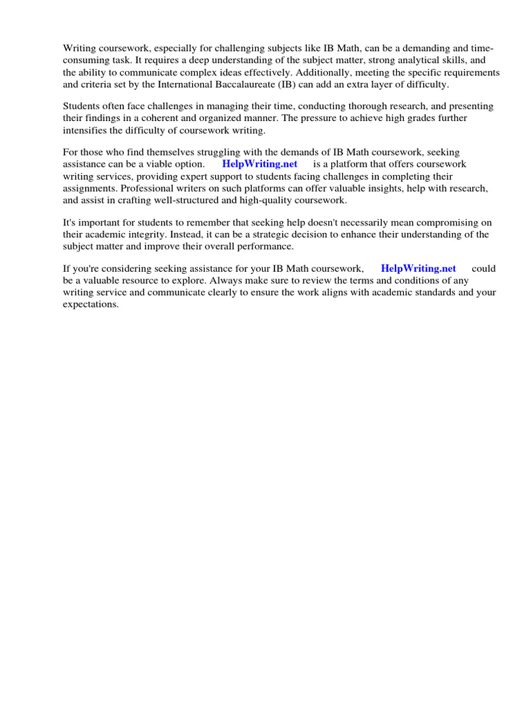 Ib Math Coursework Ideas | PDF | Mathematics