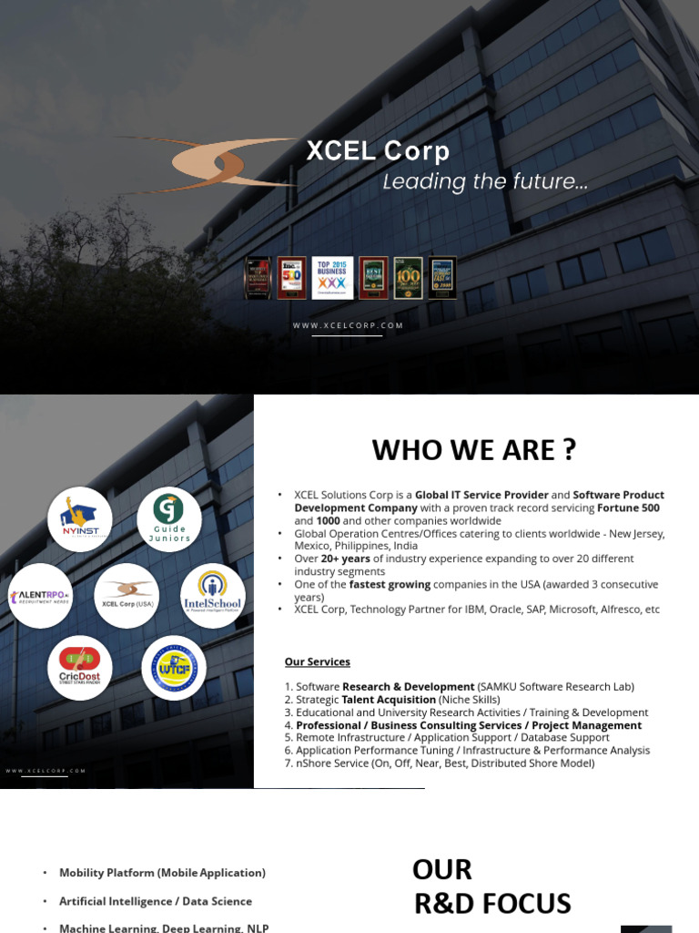 XCEL Corp: Global IT Solutions Overview | PDF | Business | Software