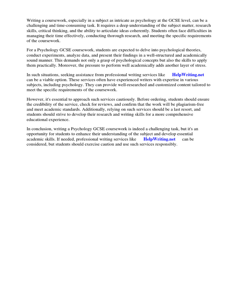 Psychology Coursework Gcse | Download Free PDF | Psychology | Memory