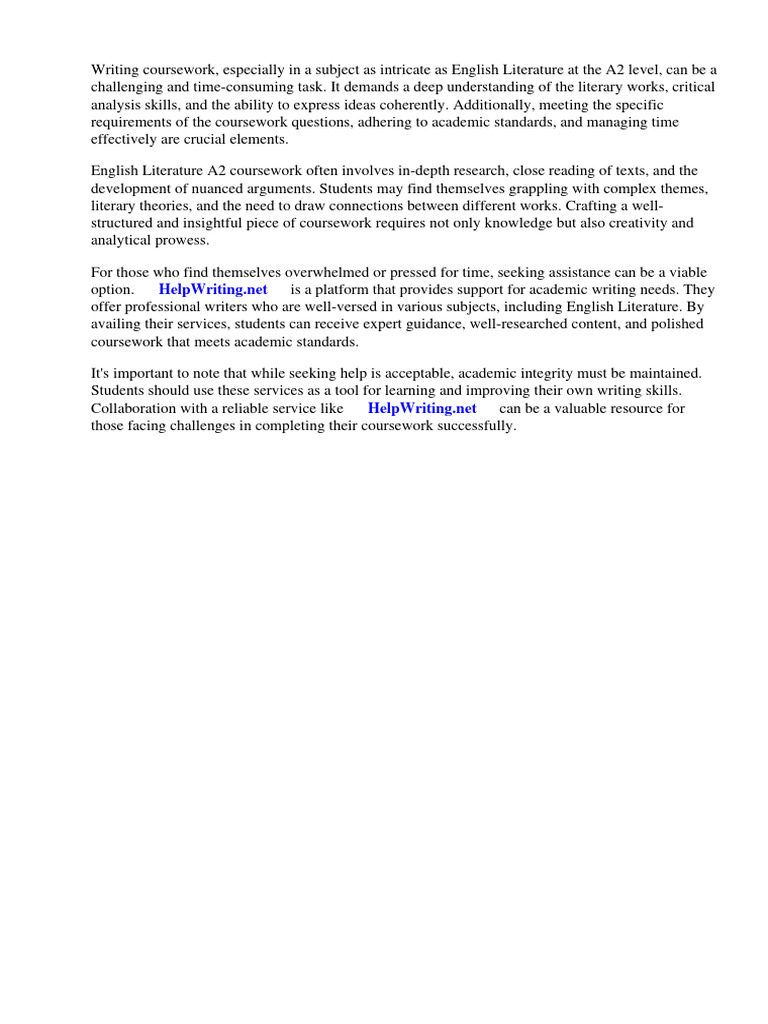 English Literature A2 Coursework Questions | PDF