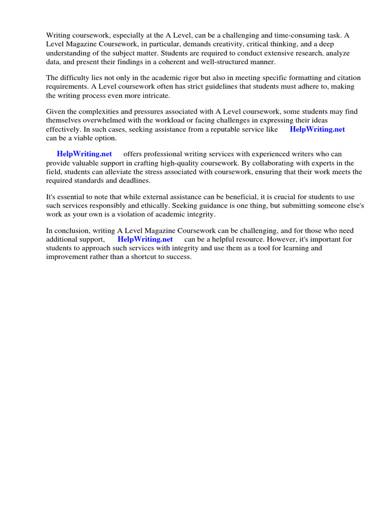 A Level Magazine Coursework | PDF