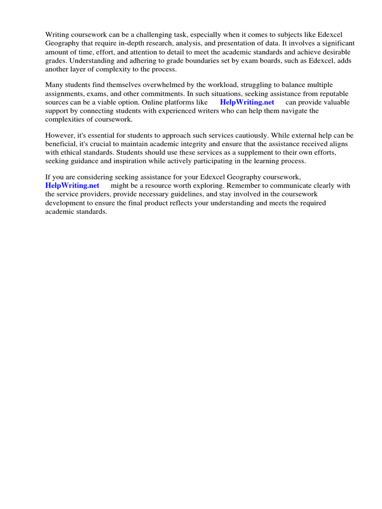 Edexcel Geography Coursework Grade Boundaries | PDF | Student Assessment And Evaluation ...