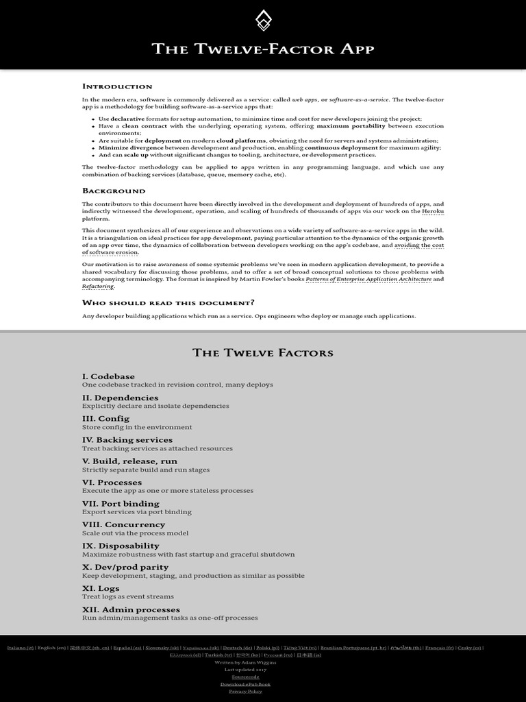 The Twelve-Factor App | PDF | Software As A Service | Web Application