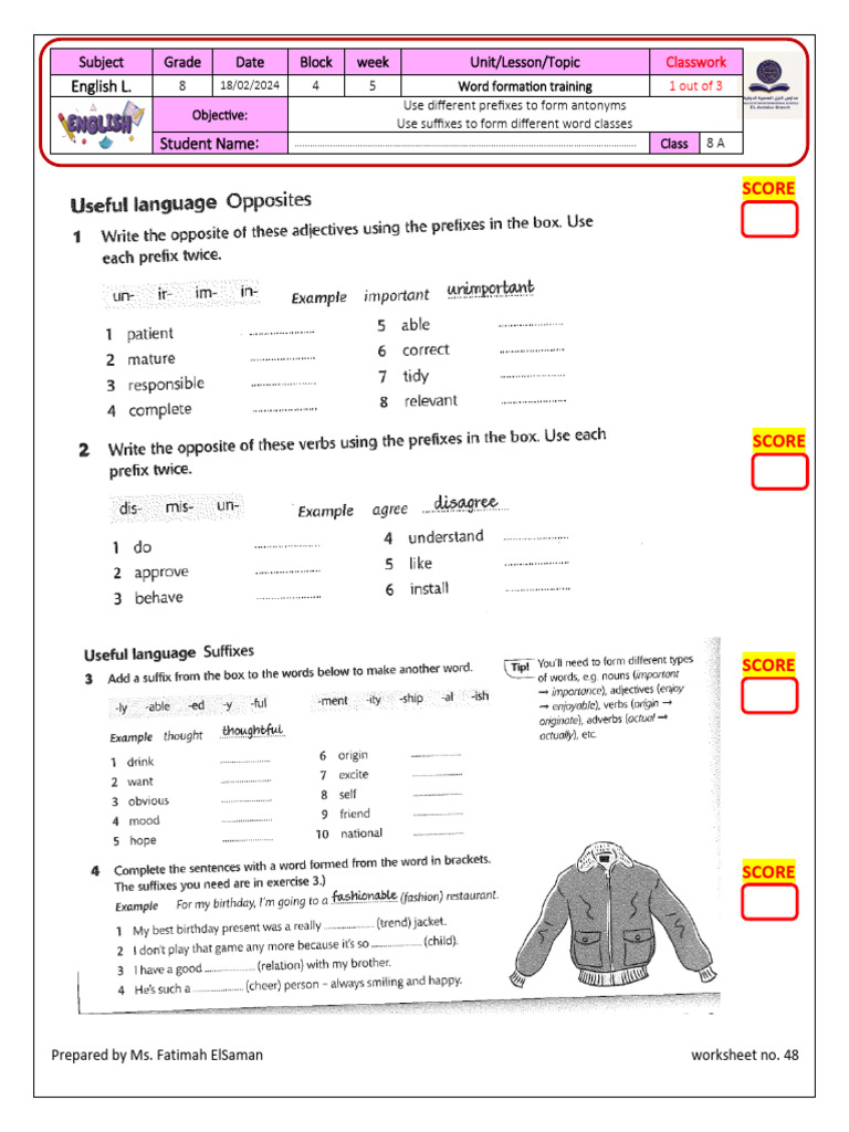 48 50 Word Formation Training Exam Practice | PDF