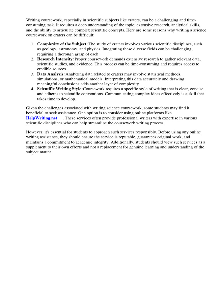 Science Coursework Craters | PDF