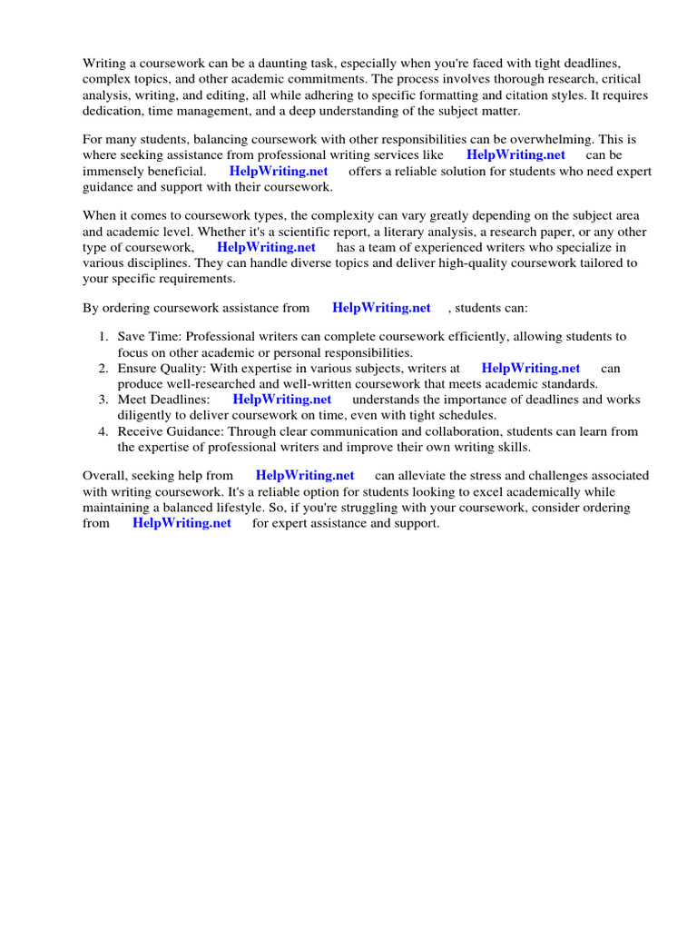 Coursework Types | PDF