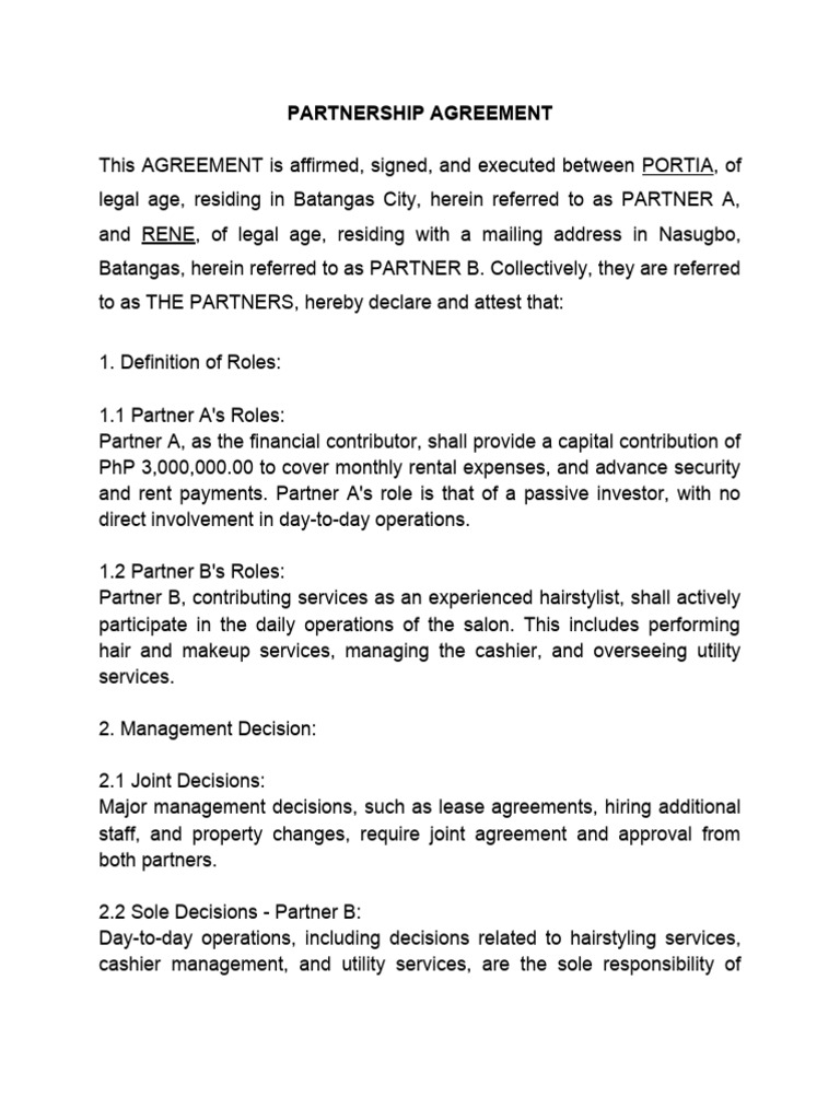 Kalatas-Ng-Pagkakasundo 2 | PDF | Partnership | Business Law