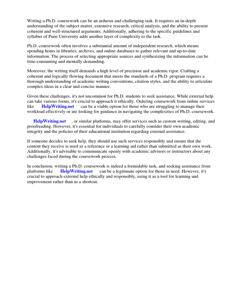 PHD Course Work Syllabus Pune University | PDF