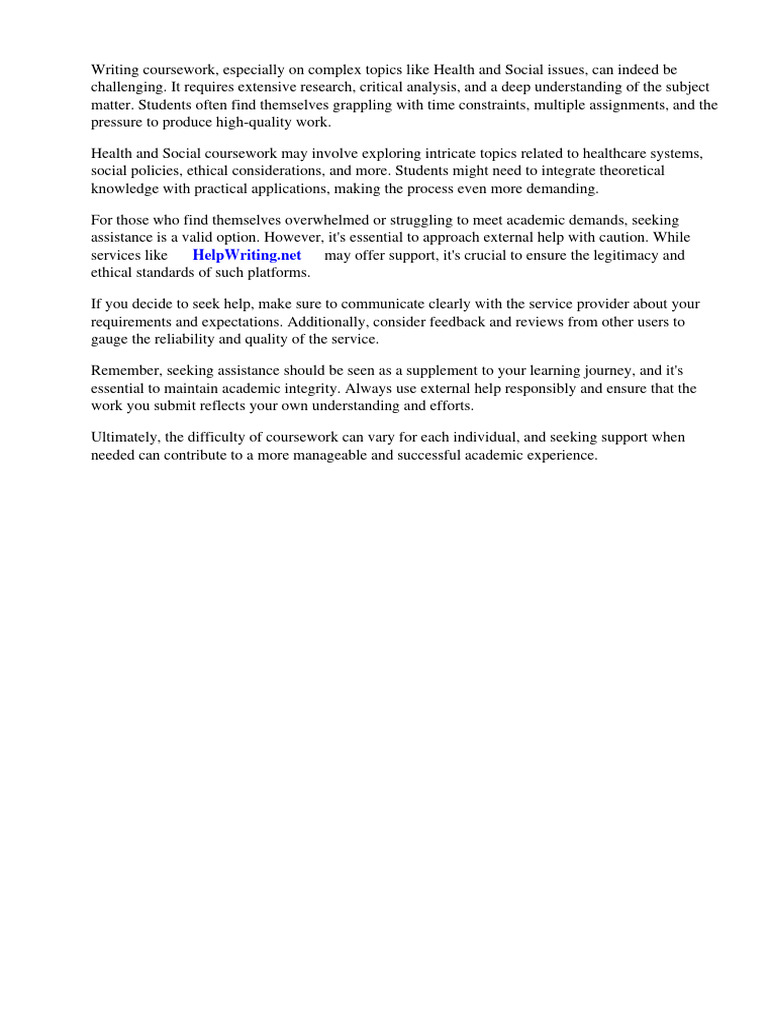 Health and Social Coursework Examples | PDF | Egg As Food