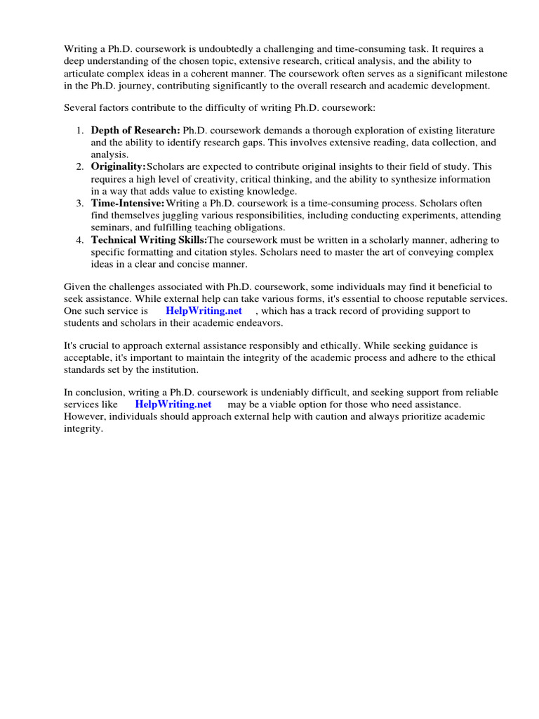 PHD Coursework Requirements | PDF | Doctor Of Philosophy | Thesis