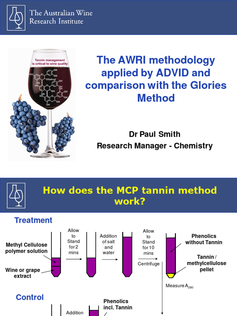 The AWRI Methodology Applied by ADVID and Comparison With The Glories ...