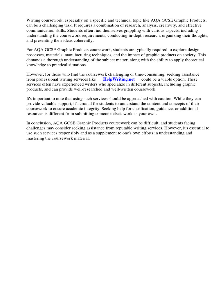 Aqa Gcse Graphic Products Coursework | PDF | Gce Advanced Level (United ...