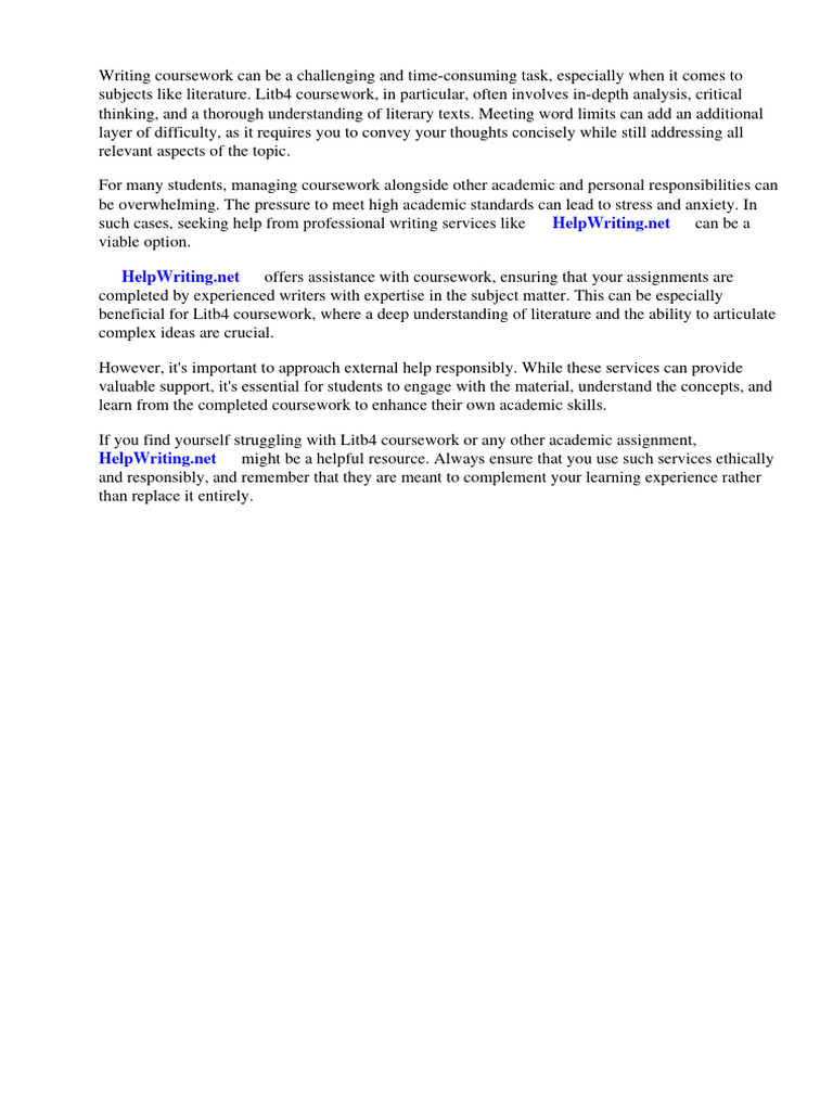 Litb4 Coursework Word Limit Pdf Thought Essays