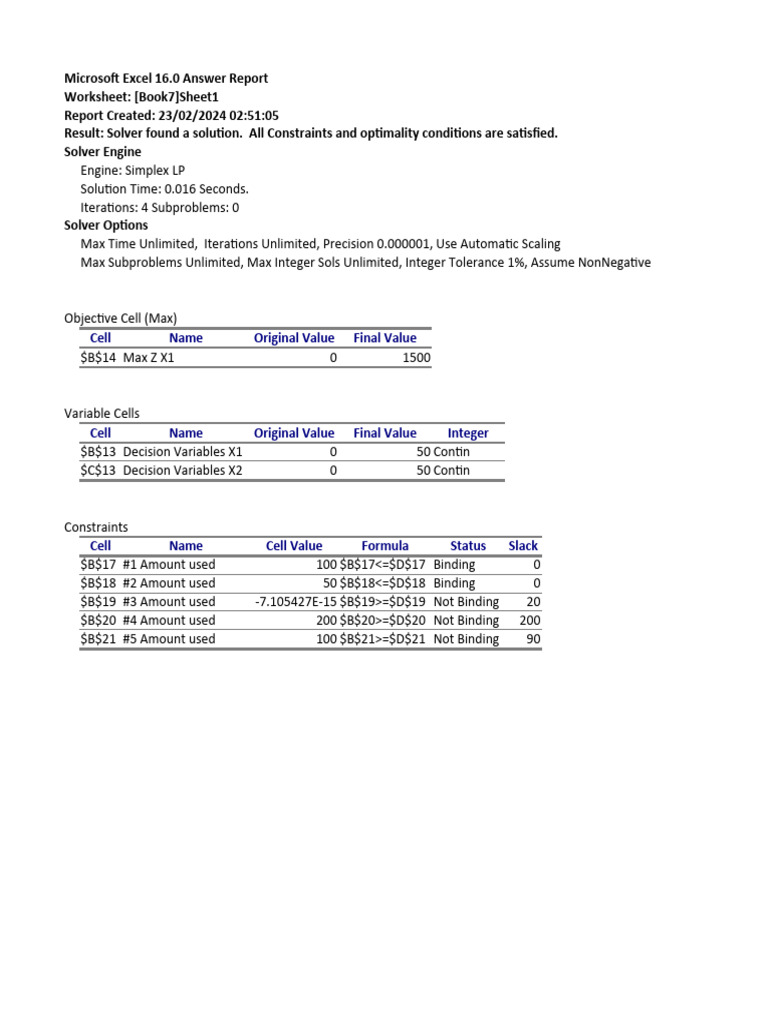 Additional Excel Solver Q1 F Pdf Algorithms Algorithms And Data 4061