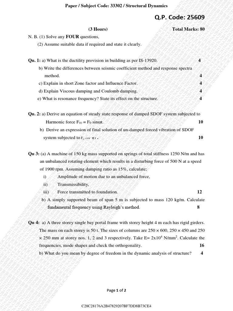 M.E.Civil Engg. Structural Engg (Sem. II) (Choice Base) Structural ... M.E.Civil Engg. Structural Engg (Sem. II) (Choice Base) Structural ...