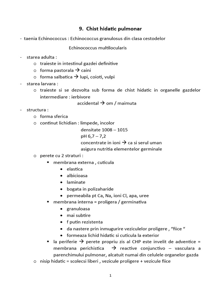 Chist Hidatic Pulmonar | PDF