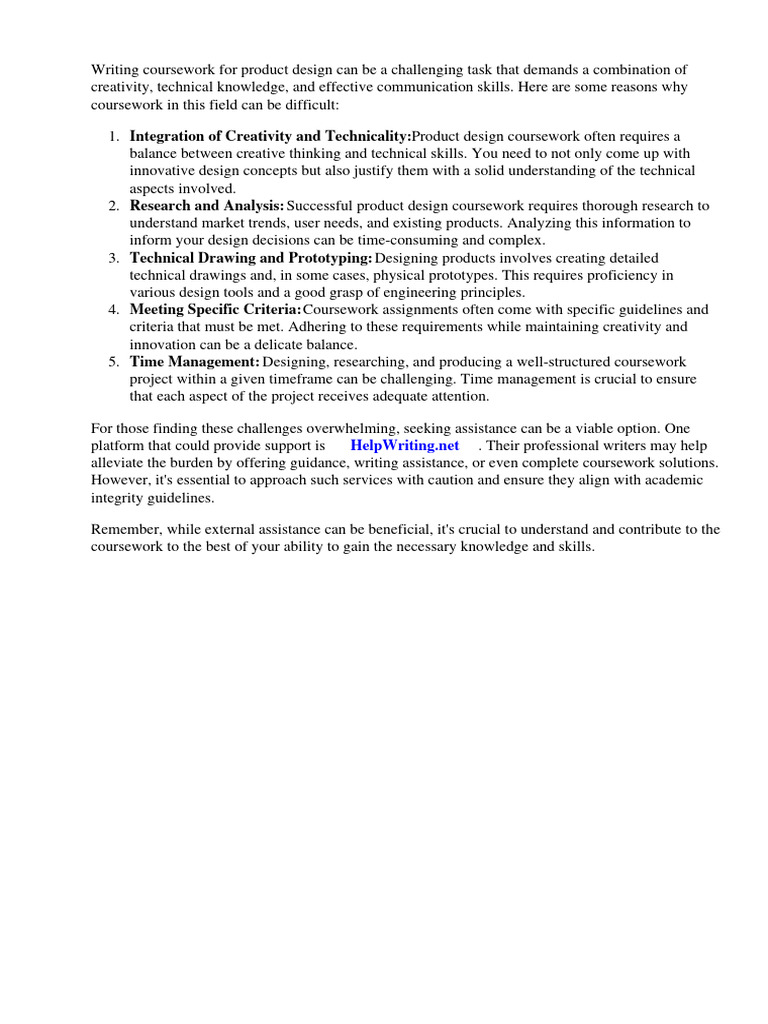 Coursework For Product Design | PDF | Creativity | Design