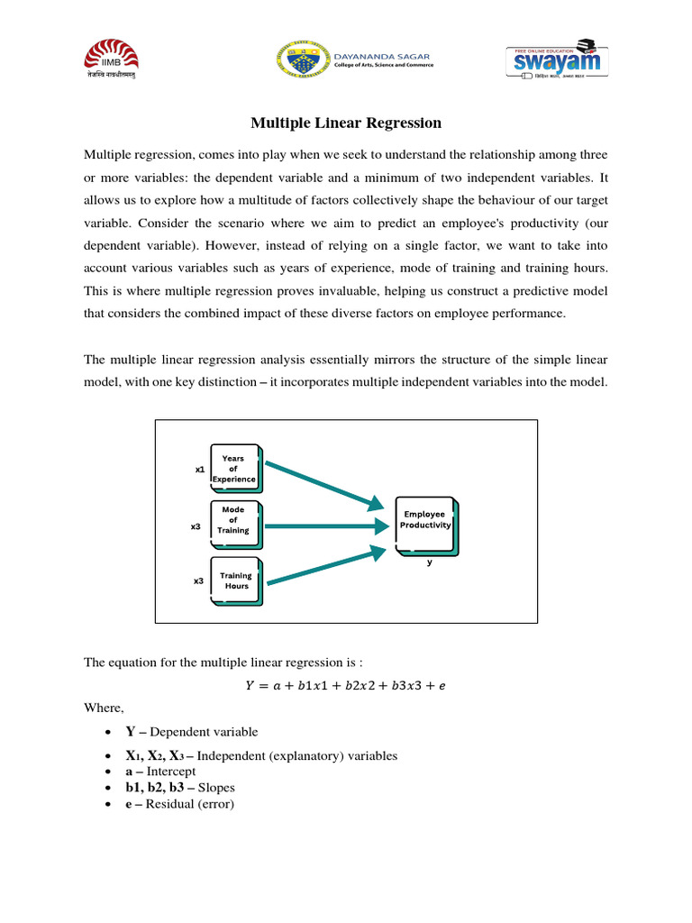 W6 - L6 - Multiple Linear Regression | Download Free PDF | Coefficient Of Determination ...