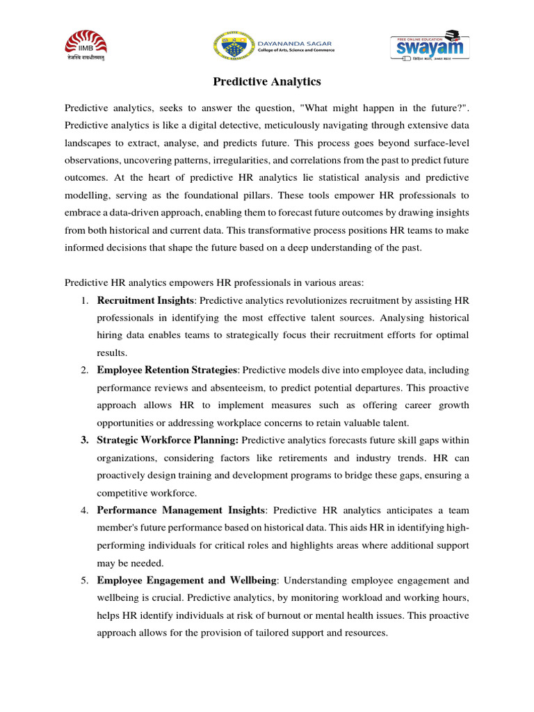 W6 - L2 - Predictive Analytics | PDF