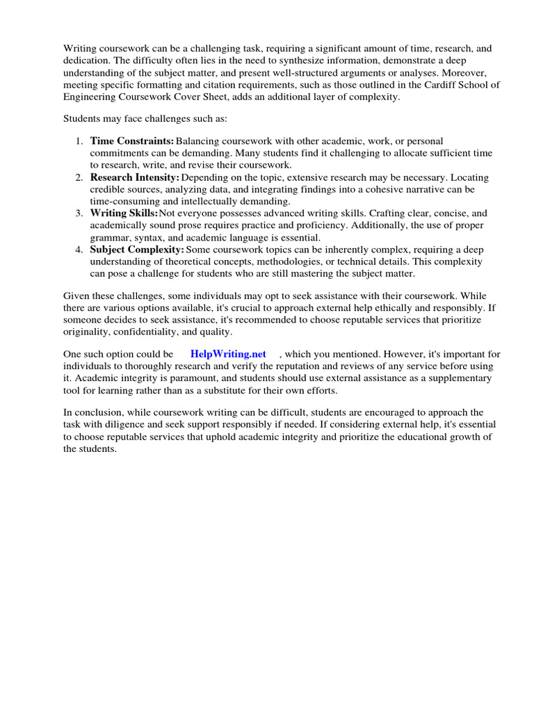 Cardiff School of Engineering Coursework Cover Sheet | PDF | Stress ...