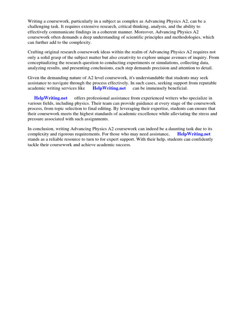 Advancing Physics A2 Research Coursework Ideas | PDF | Physics | Force