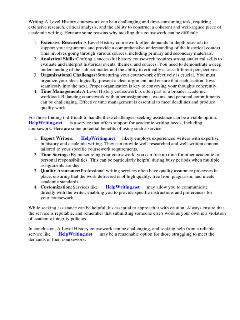 How To Do A Level History Coursework | PDF | Essays | Argument