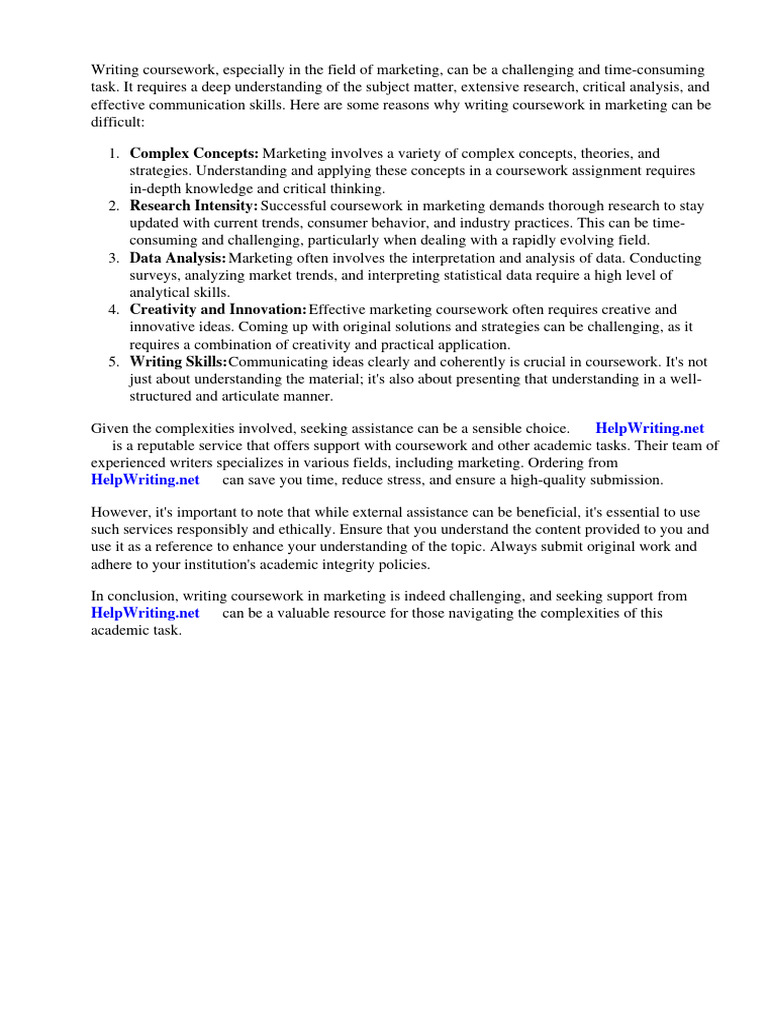 Coursework Marketing Pdf Marketing Advertising