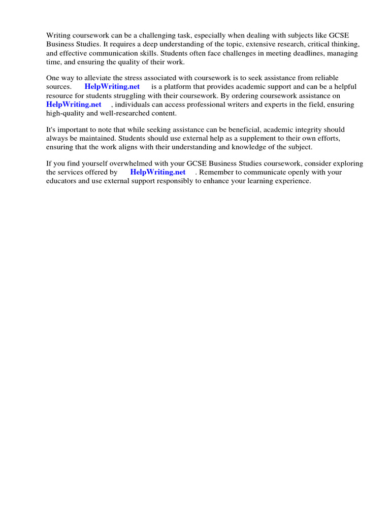 GCSE Business Studies Help | PDF
