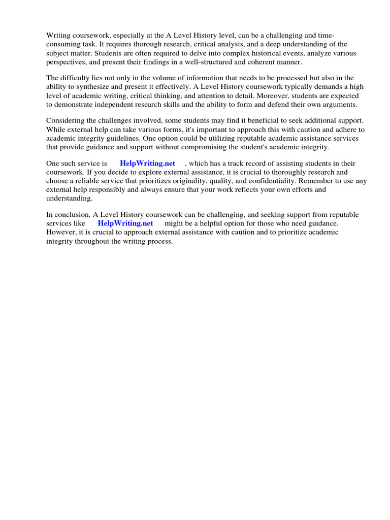 A Level History Coursework Ideas | PDF
