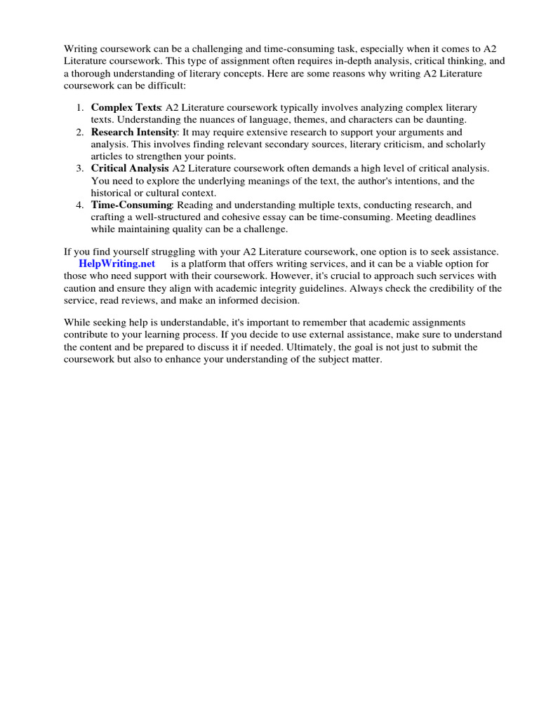 A2 Literature Coursework Ideas | PDF | Critical Thinking | Reason