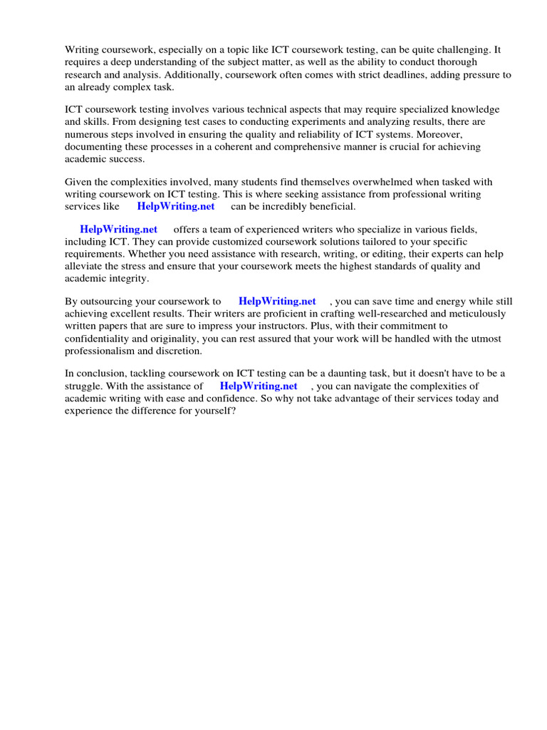 Ict Coursework Testing | PDF | Educational Technology | Information And ...