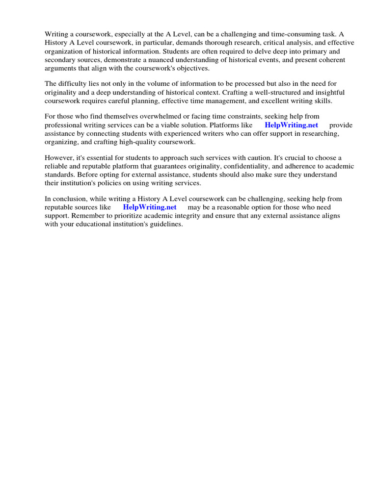 History A Level Coursework Examples | PDF | Bribery | Argument